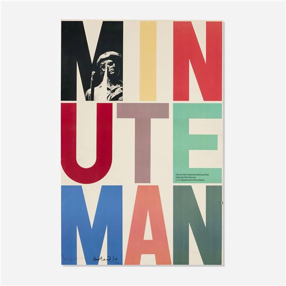 Paul Rand | Minute Man poster (1974) | MutualArt