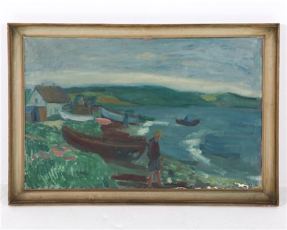 Danish School, 20th Century | VINTAGE DANISH RIVER SCENE O/C (1949 ...