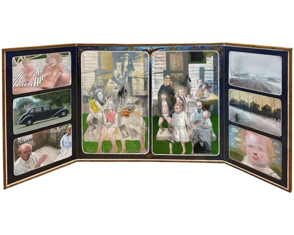 Whitney Lee Savage | Big Signed W. Lee Savage Canvas Triptych Paintings ...