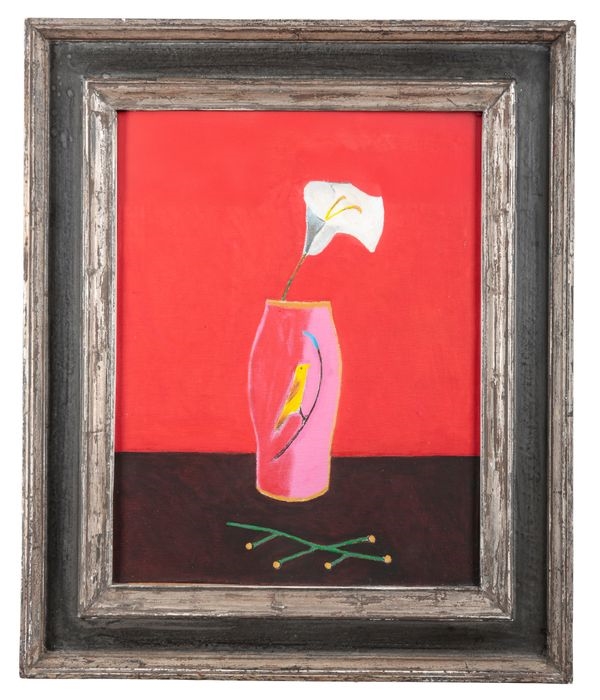 Craigie Aitchison | Still life with a lily in a pink bird vase | MutualArt