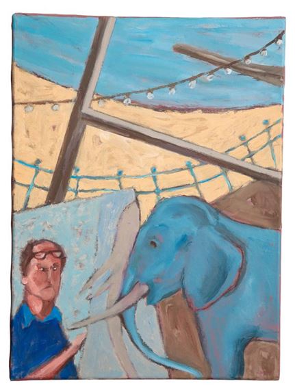 Graham Snow | Self-portrait with elephant | MutualArt