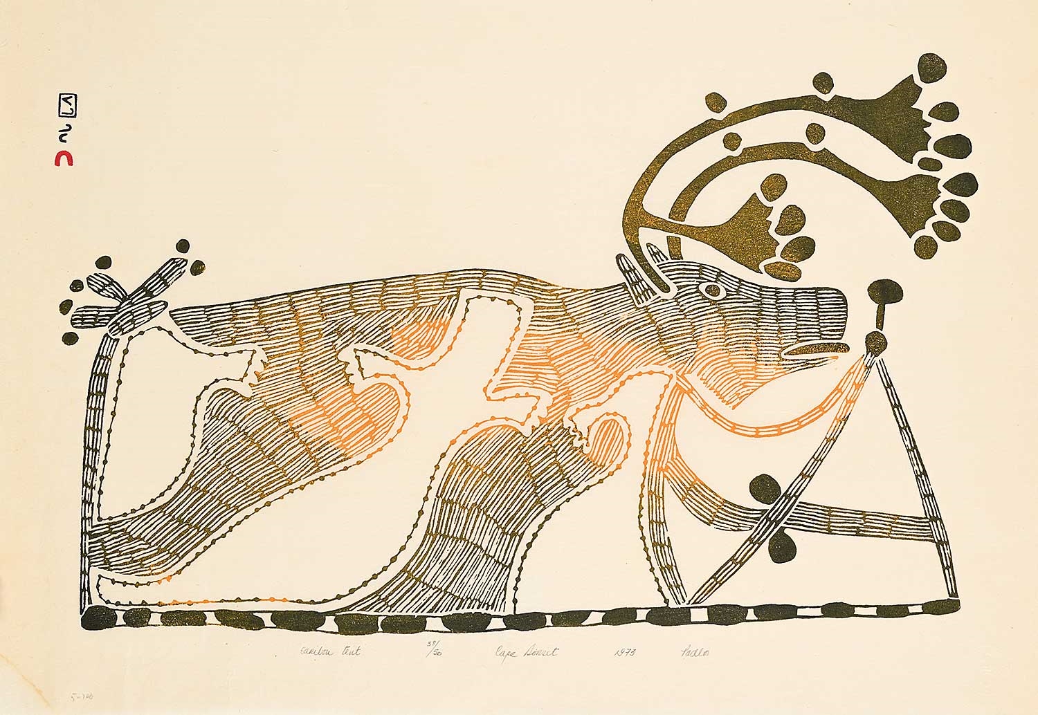 Pudlat Pudlo | Caribou Tent #38/50 (1973) | Compare similar artworks ...