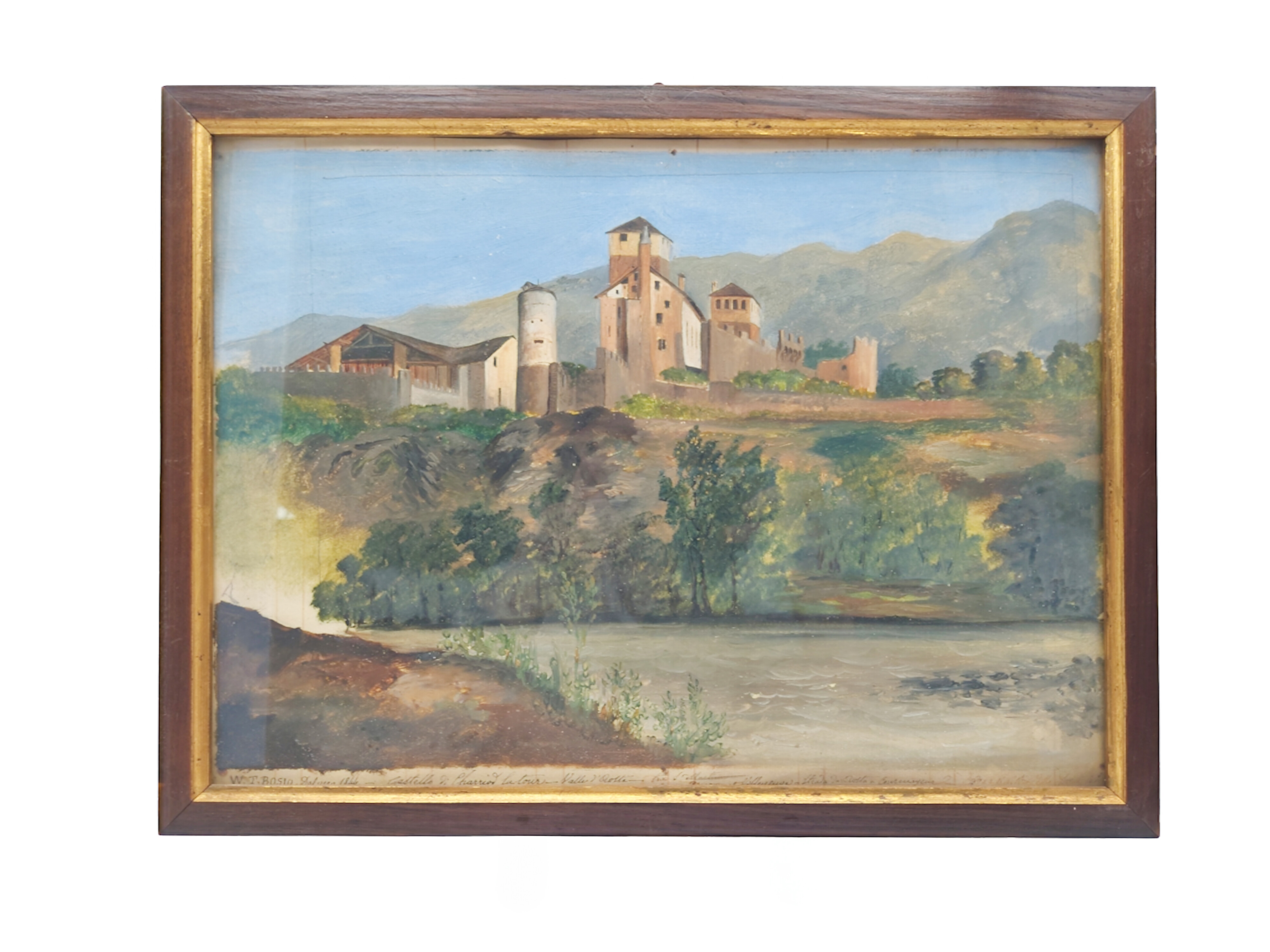 Walter Teodoro Bosio | Veduta dal vero del castello e della chiesa di ...