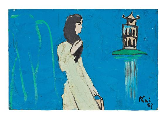 Bui Xuan Phai | Young woman and the Tháp Rùa (1983) | MutualArt