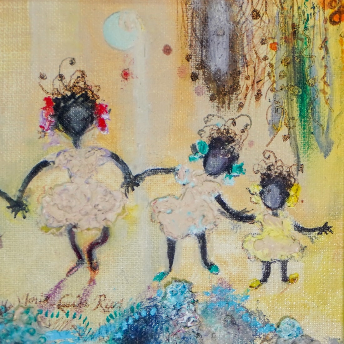 Maria Luisa Rios | Mixed Media Textured Figural Painting (20th Century ...