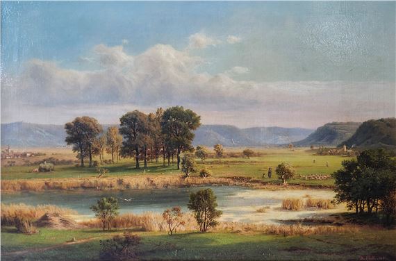 Fink | Countryside landscape and small towns (1858) | MutualArt