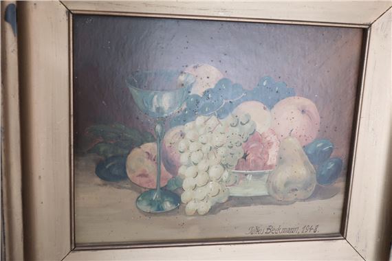 Julius Beckmann | Still life of fruits with wine goblet (1948) | MutualArt