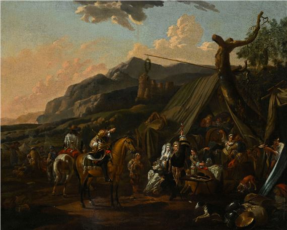 Johan Heinrich Roos | Scène de camp militaire | MutualArt