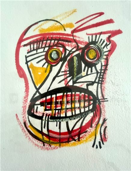 Jean-Michel Basquiat | Red skull (1982) | MutualArt