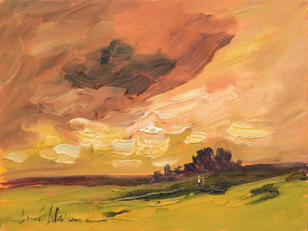 Corné Weideman | Windswept Landscape with Figures | MutualArt