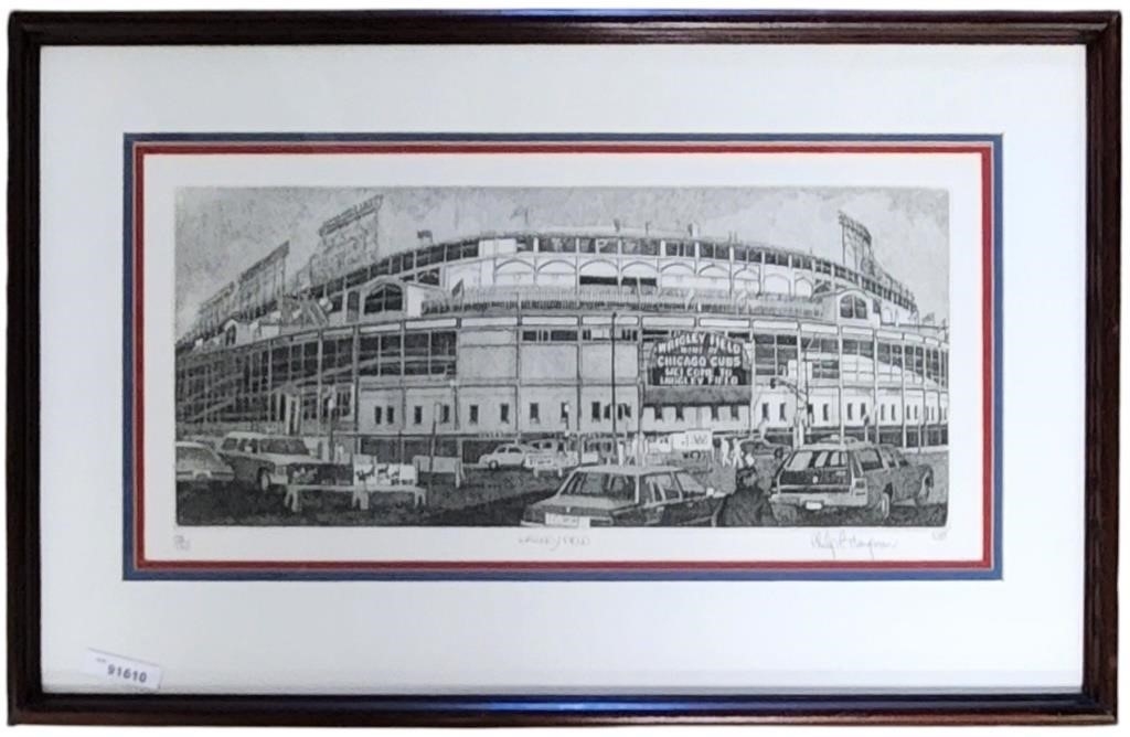 Philip Thompson | Wrigley Field Etching (1989) | MutualArt