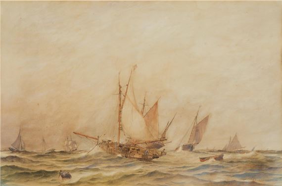 Jacob Hägg | Sailing fishing boats in the English Channel | MutualArt