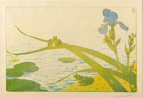 Charles Louis Houdard | Frogs and Iris (1894) | MutualArt