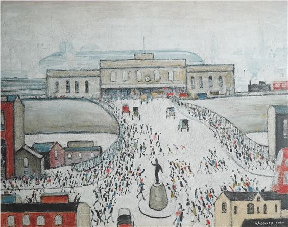 Laurence Stephen Lowry | Station Approach (1962) | MutualArt