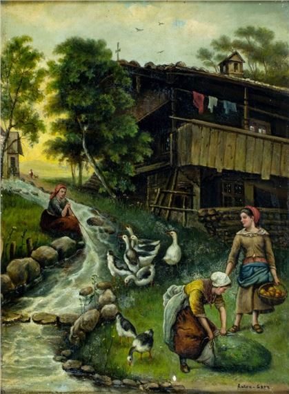 Anton Gros | Country Scene with Peasant Women (Early 20th Century ...