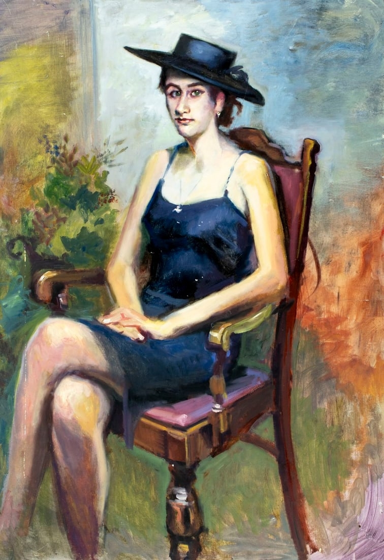 John Reilly | Portrait of Woman in Black | MutualArt