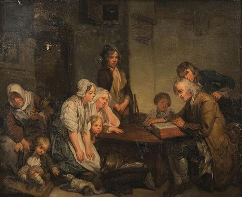 Greuze Jean-Baptiste | Reading the Bible (Circa 1750) | Artwork ...