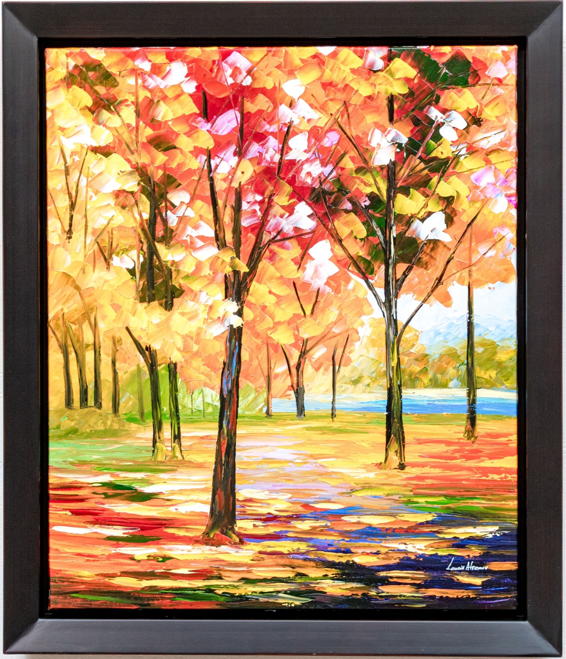 Leonid Afremov | Autumn By The Riverside | MutualArt