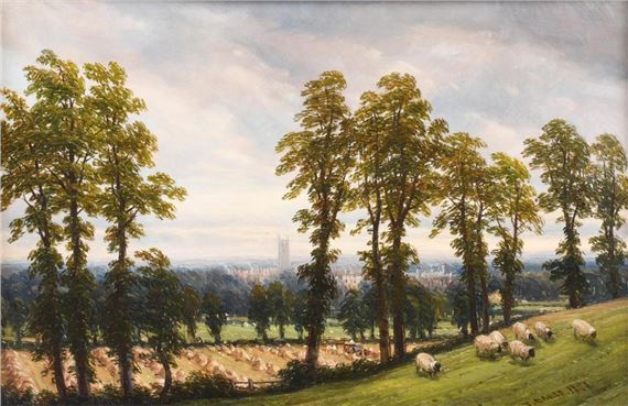 Thomas Baker | WARWICK CATHEDRAL WITH SHEEP IN THE FOREGROUND (1864 ...