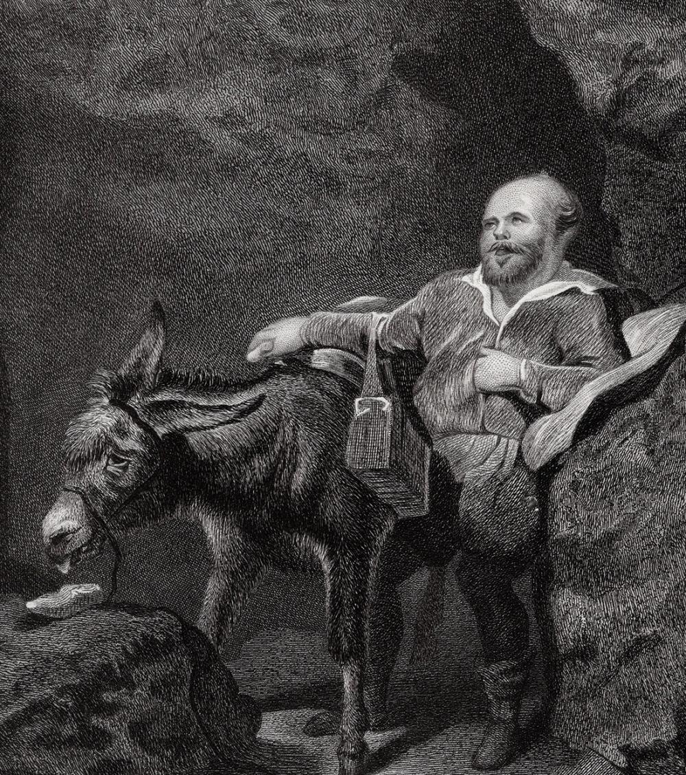 Charles George Lewis | Sancho Panza and Dapple (1877) | MutualArt