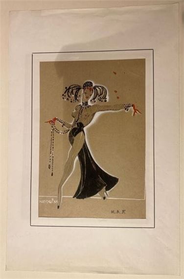 Henry-Raymond Fost | Silhouette de danseuse de cabaret (Early 20th ...