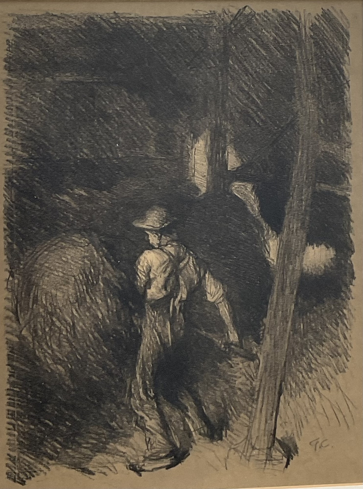 George Clausen | Figure in a Hay Barn | MutualArt