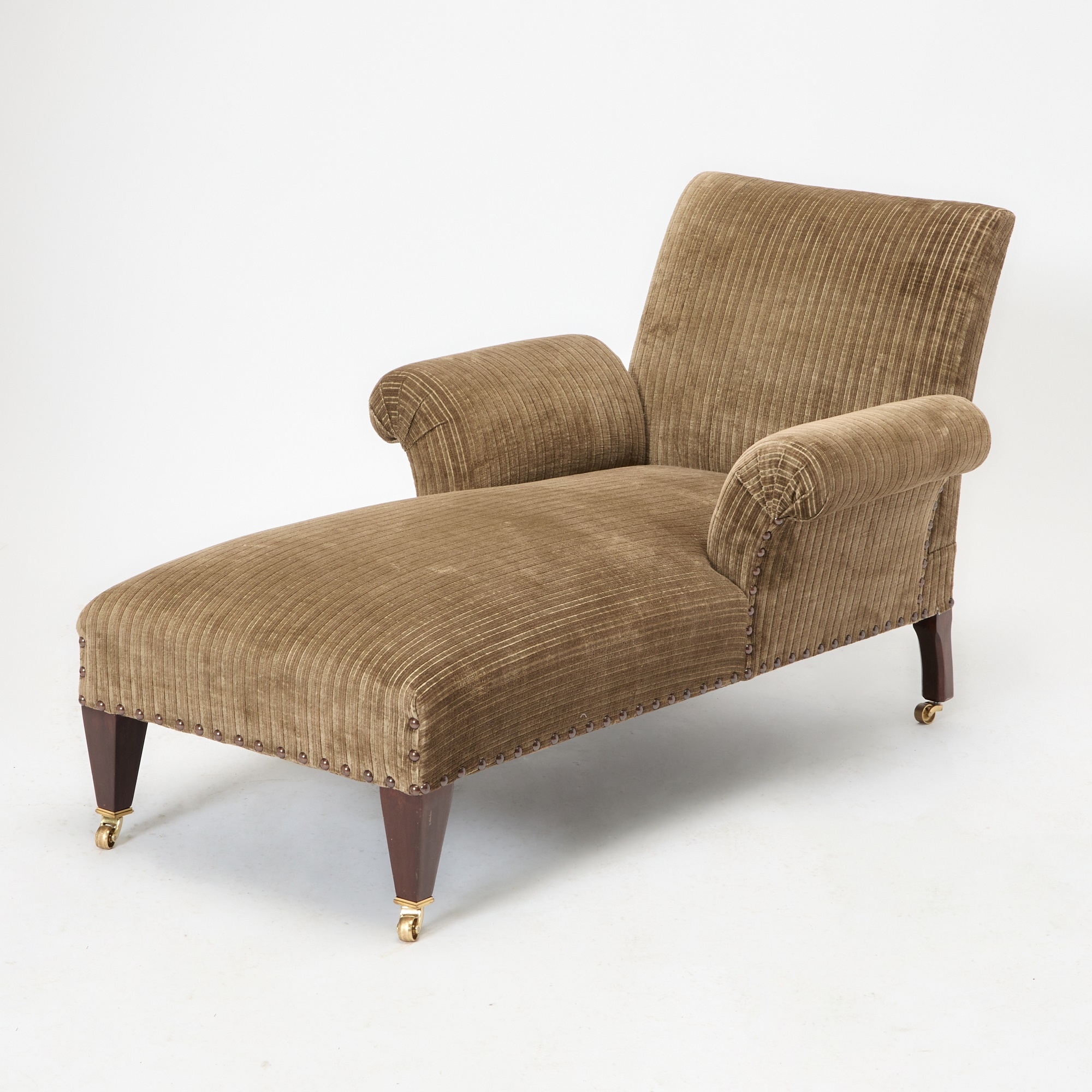 Roman Thomas | Upholstered Mahogany Chaise Lounge | MutualArt