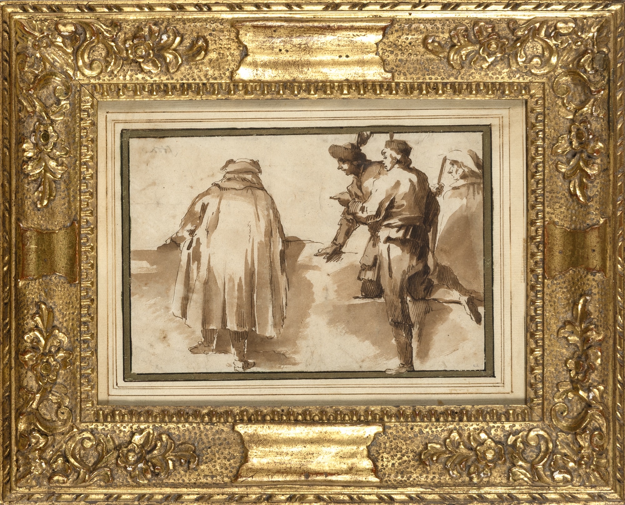 Pietro Antonio Novelli | Study of Cloaked Figures, seen from Behind ...