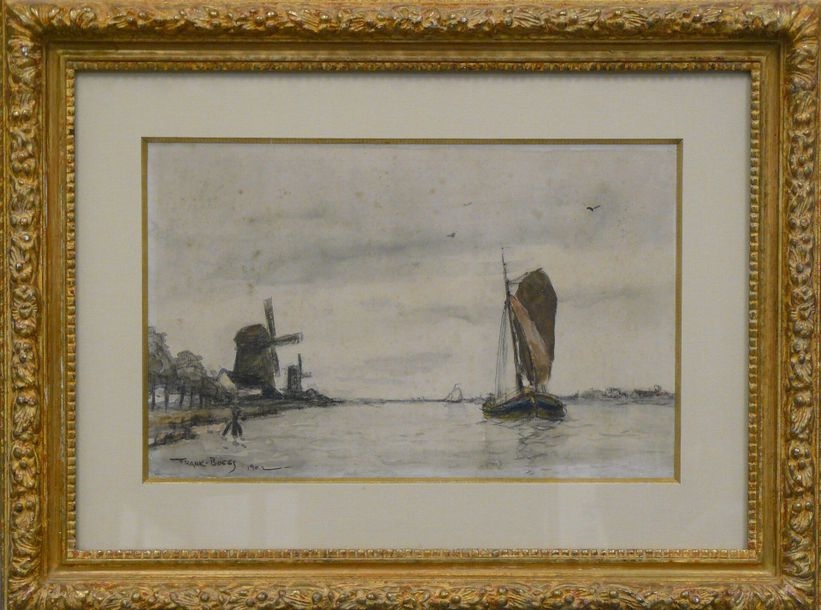 Frank Myers Boggs | Landscape with sailboats and windmills (1902 ...