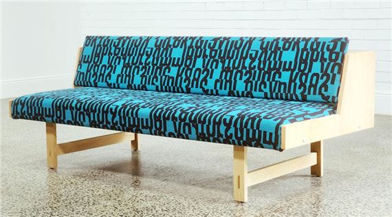 Gunnar Aagaard Andersen | Danish oak daybed in Maharam kvadrat letters ...
