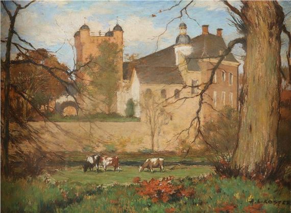 Antonie Louis Koster | Aanzicht van Kasteel Huis Bergh te 's-Heerenberg ...
