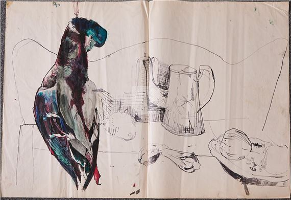 Francis Beaudelot | Etudes de femmes et oiseaux, dont portrait de ...