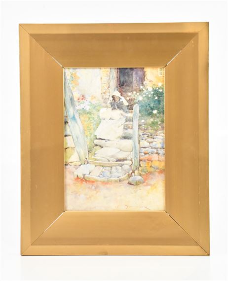 David Woodlock | figure on steps | MutualArt
