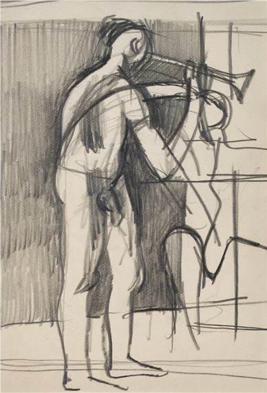 Keith Vaughan | The Horn Player (Circa 1956) | MutualArt