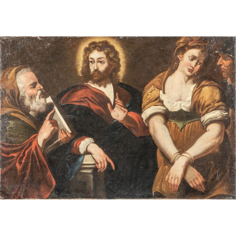 Genoese School, 17th Century | Cristo e l'Adultera | MutualArt