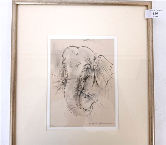Ralph Thompson | Elephant Feeding (study | MutualArt