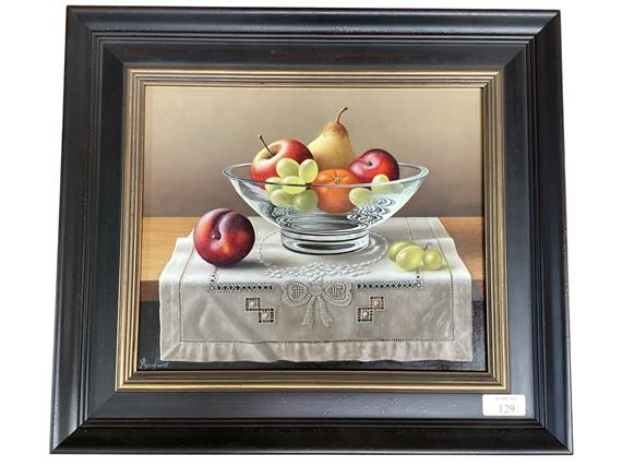 Anne Songhurst | Still life Glass bowl with fruit | MutualArt