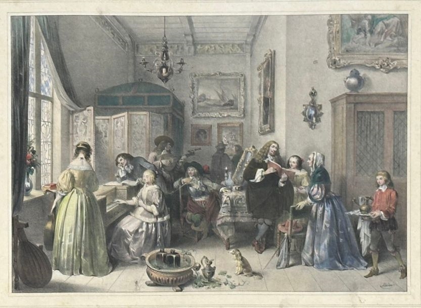 Jean Baptiste Madou | Interior with musician and studio interior ...