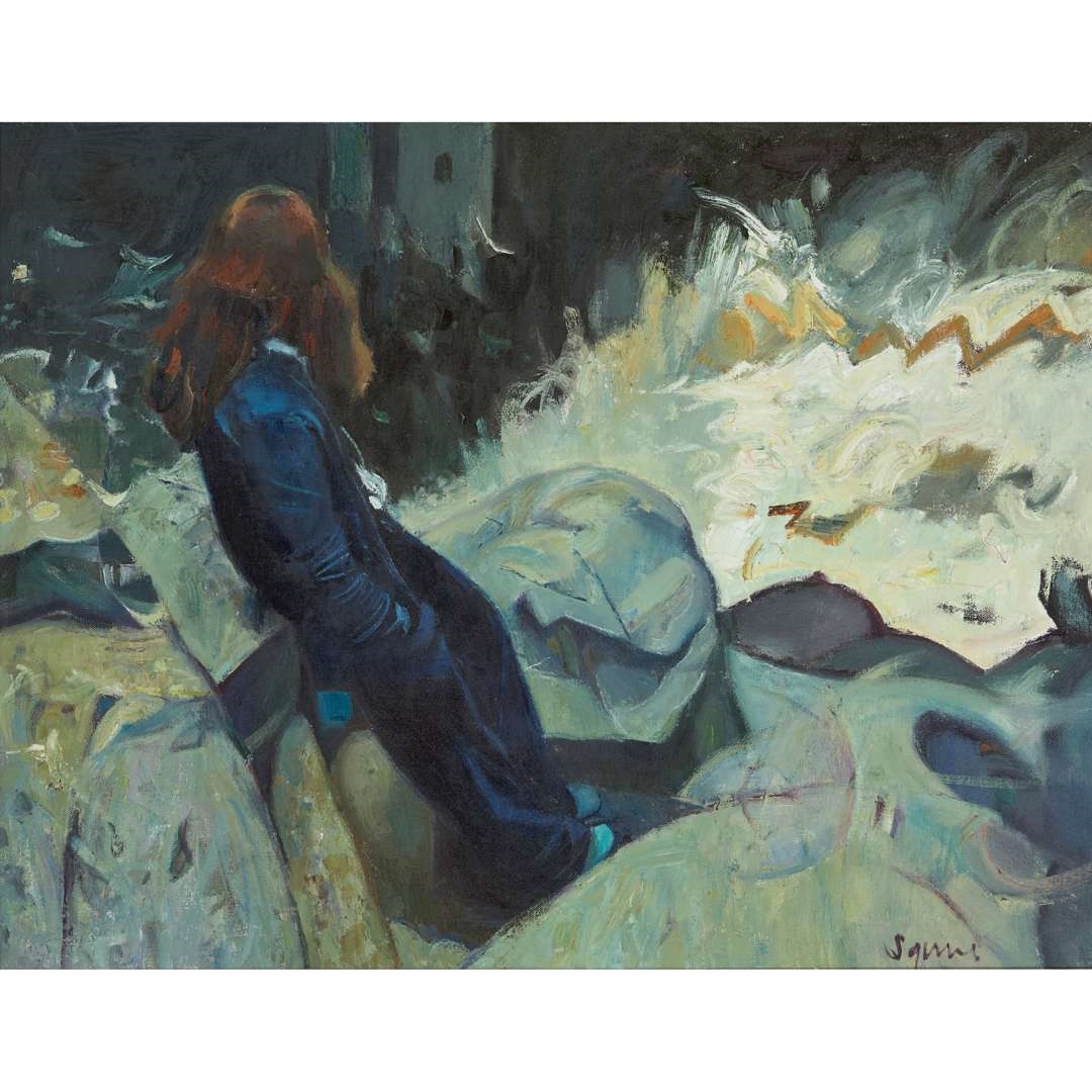 Geoffrey Squire | UNTITLED (FIGURE BY THE ROCKS | MutualArt