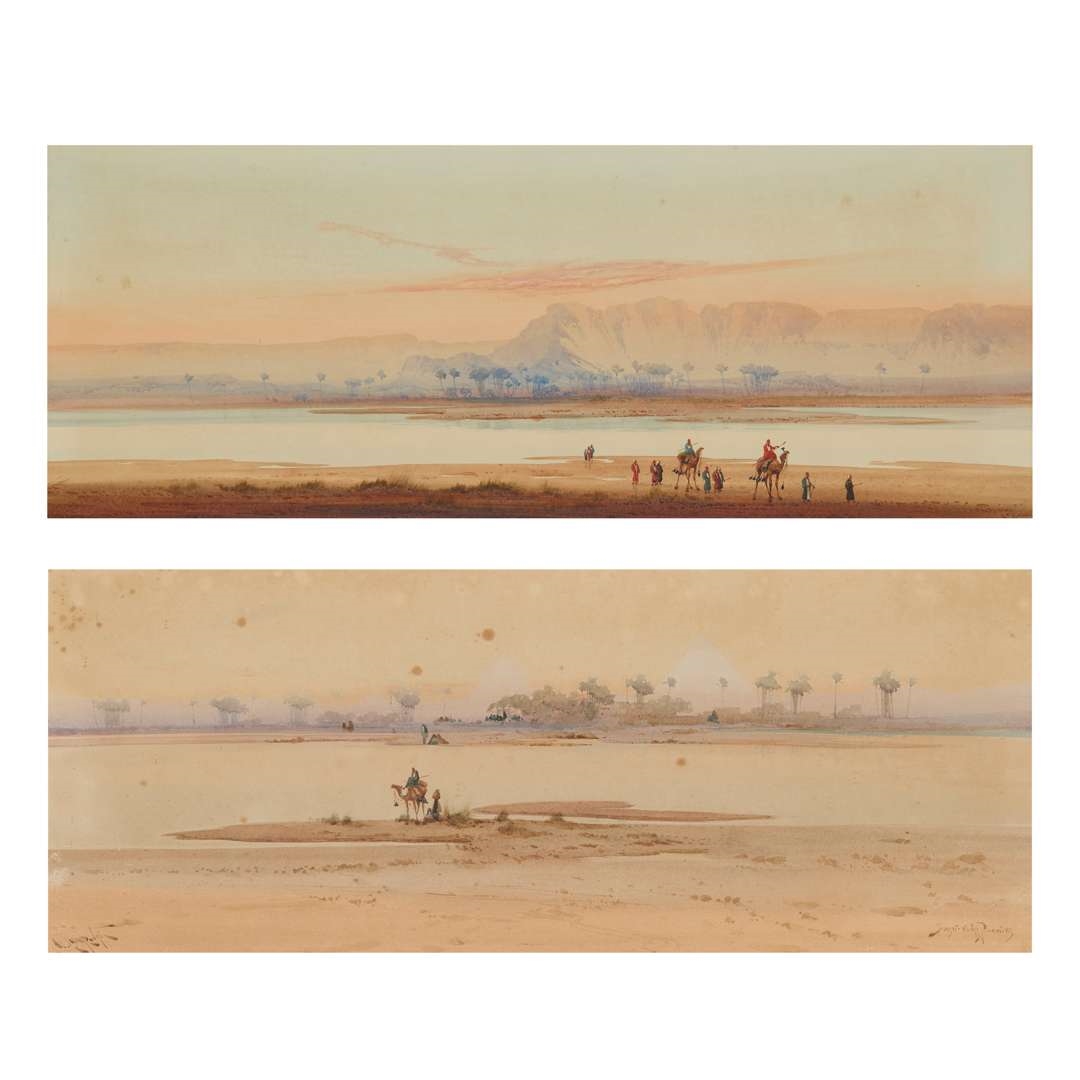 Augustus Osborne Lamplough | Sunset at the Pyramids | MutualArt