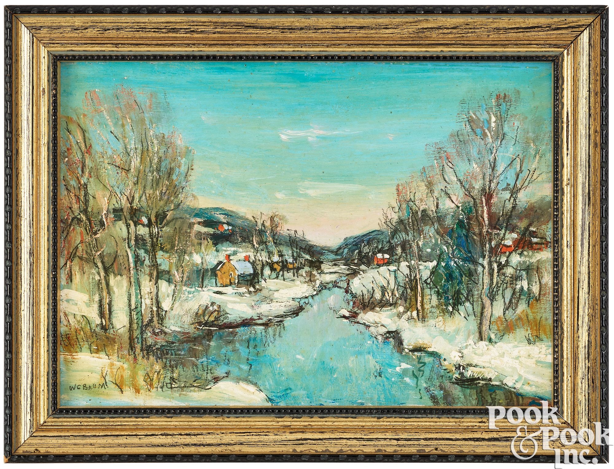 Walter Emerson Baum | Walter Emerson Baum oil on Masonite winter ...