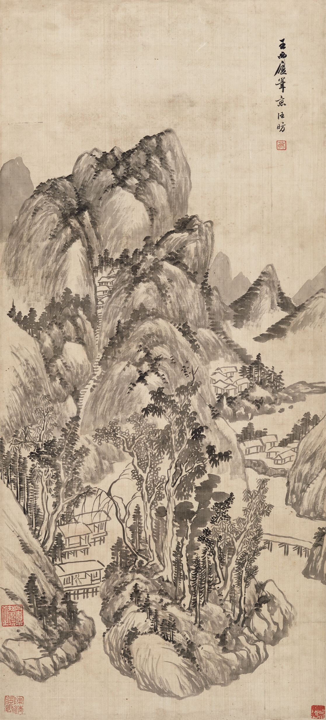 Wang Fang | Imitating Wang Shimin's landscape painting | MutualArt