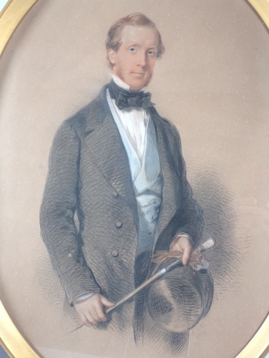 Sir John Gilbert | a pair of oval pastel portraits of Captain Henry ...