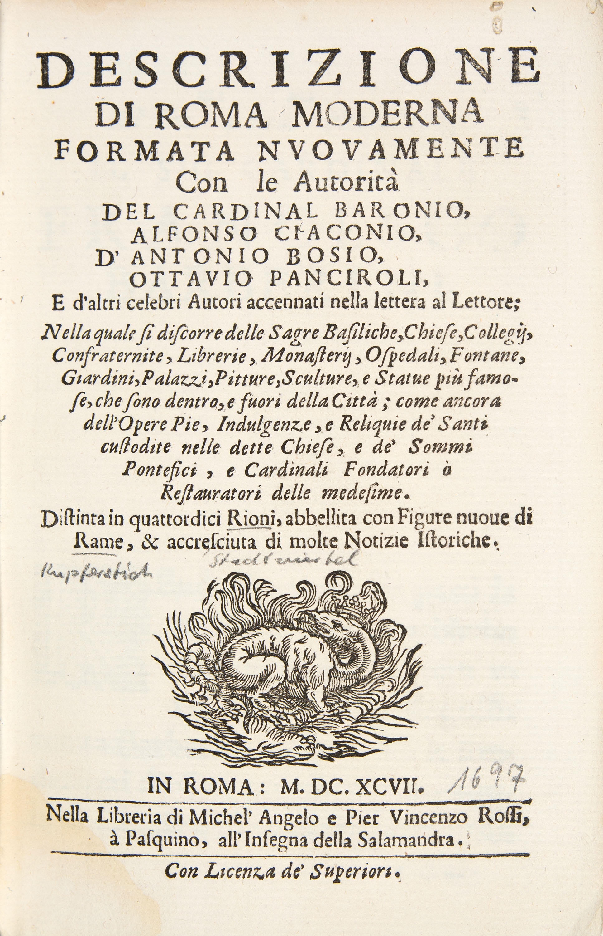 Roberto Rossi | Descrizione di Roma moderna formata nuovamente (1697 ...