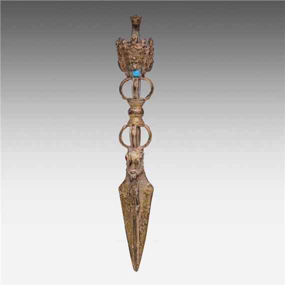 Tibetan School, 19th Century | A Tibetan gilt bronze phurba ritual ...