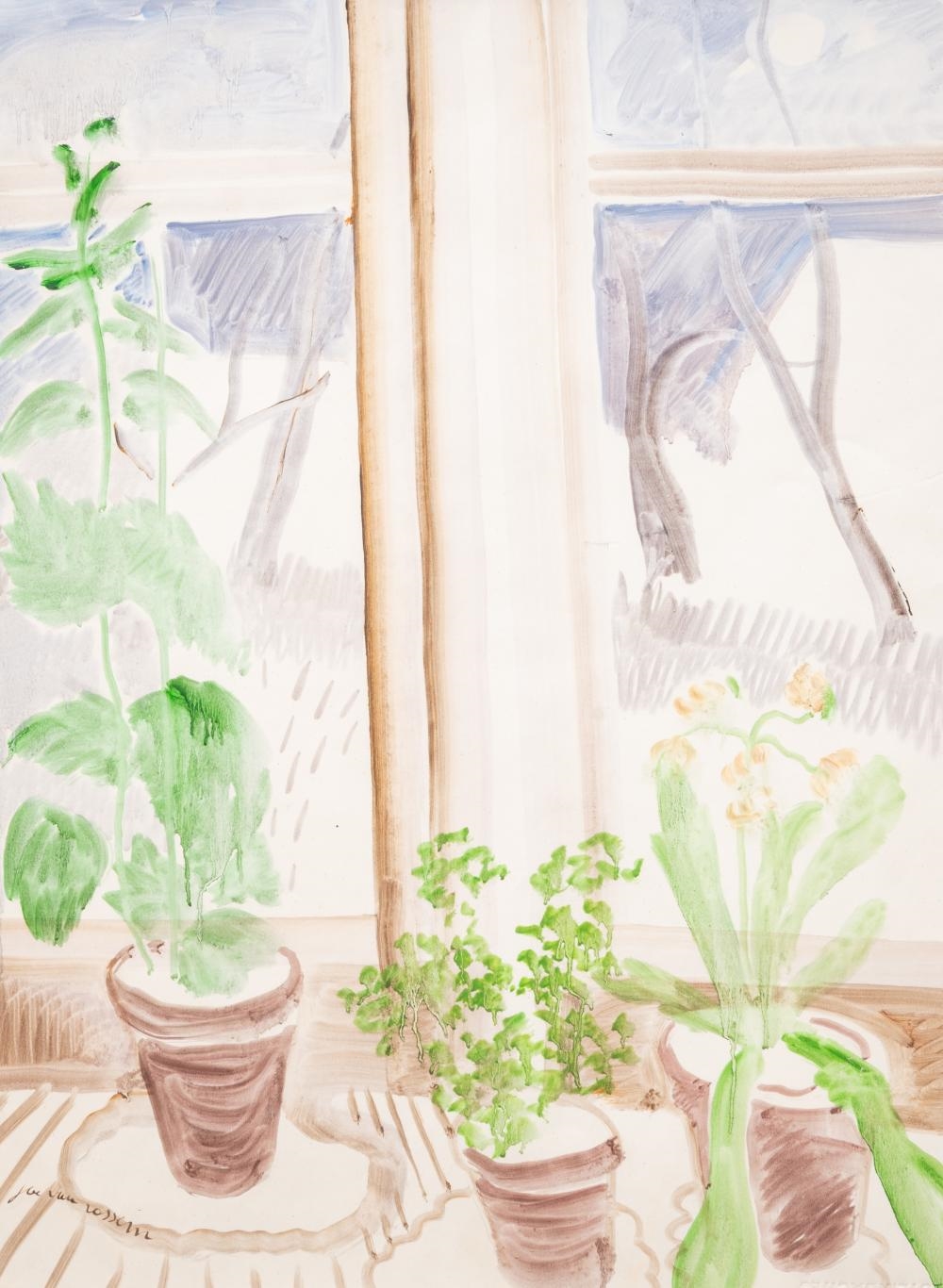 Joe van Rossem | still life of plants in front of the window | MutualArt