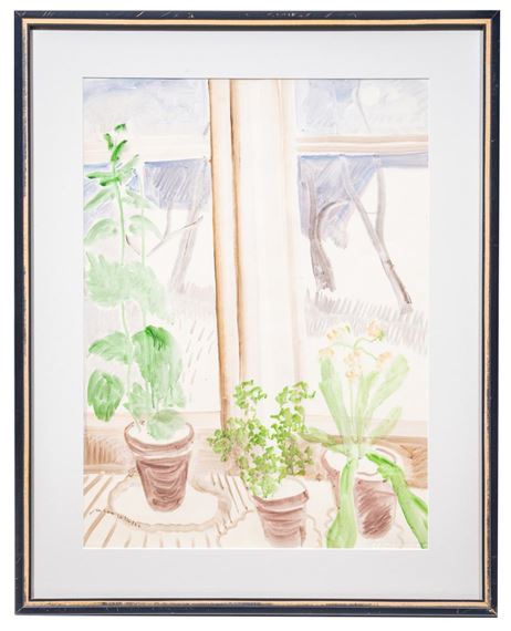 Joe van Rossem | still life of plants in front of the window | MutualArt