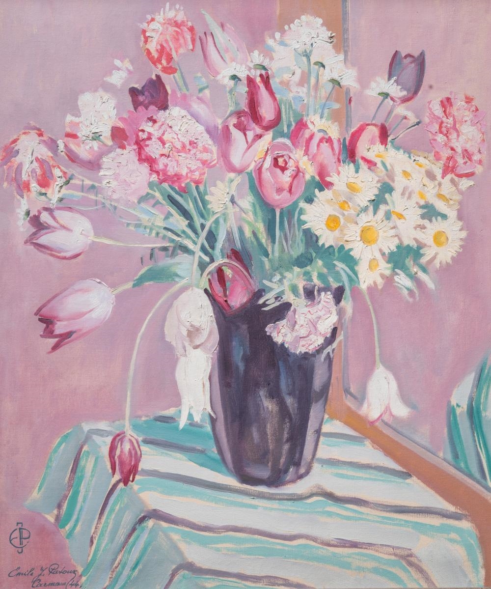 Emile Joseph Patoux | flower vase (1944) | MutualArt
