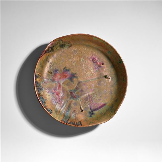 Lucien Lévy-Dhurmer | Charger circa 1898 for Clément Massier, stoneware ...