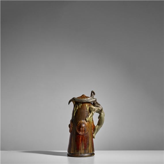 Géo Wagner | Dandelion' Pitcher circa 1895 glazed stoneware, pewter ...